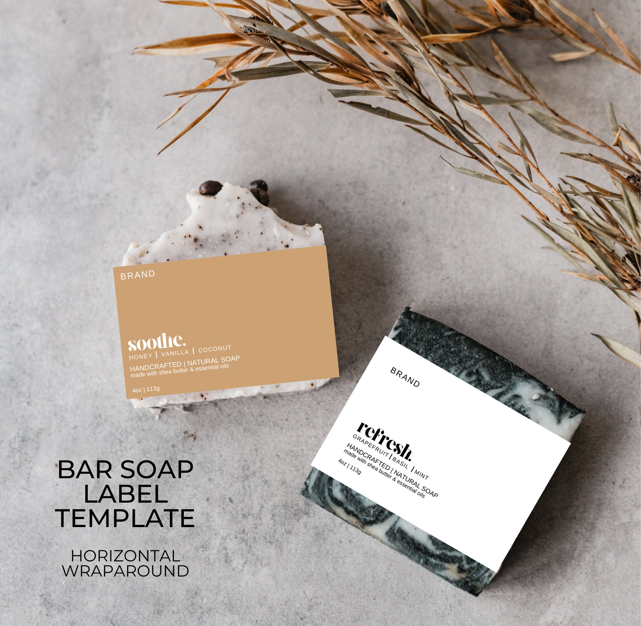 Bar Soap Label Template Canva Editable, Printable Bottle Labels, Modern ...