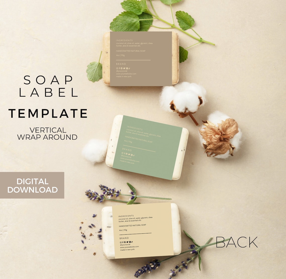 Editable Soap Label Template Canva Bar Soap Labels Printable - Etsy