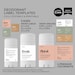 Deodorant Labels Template Canva Editable, Printable Deodorant Tube ...