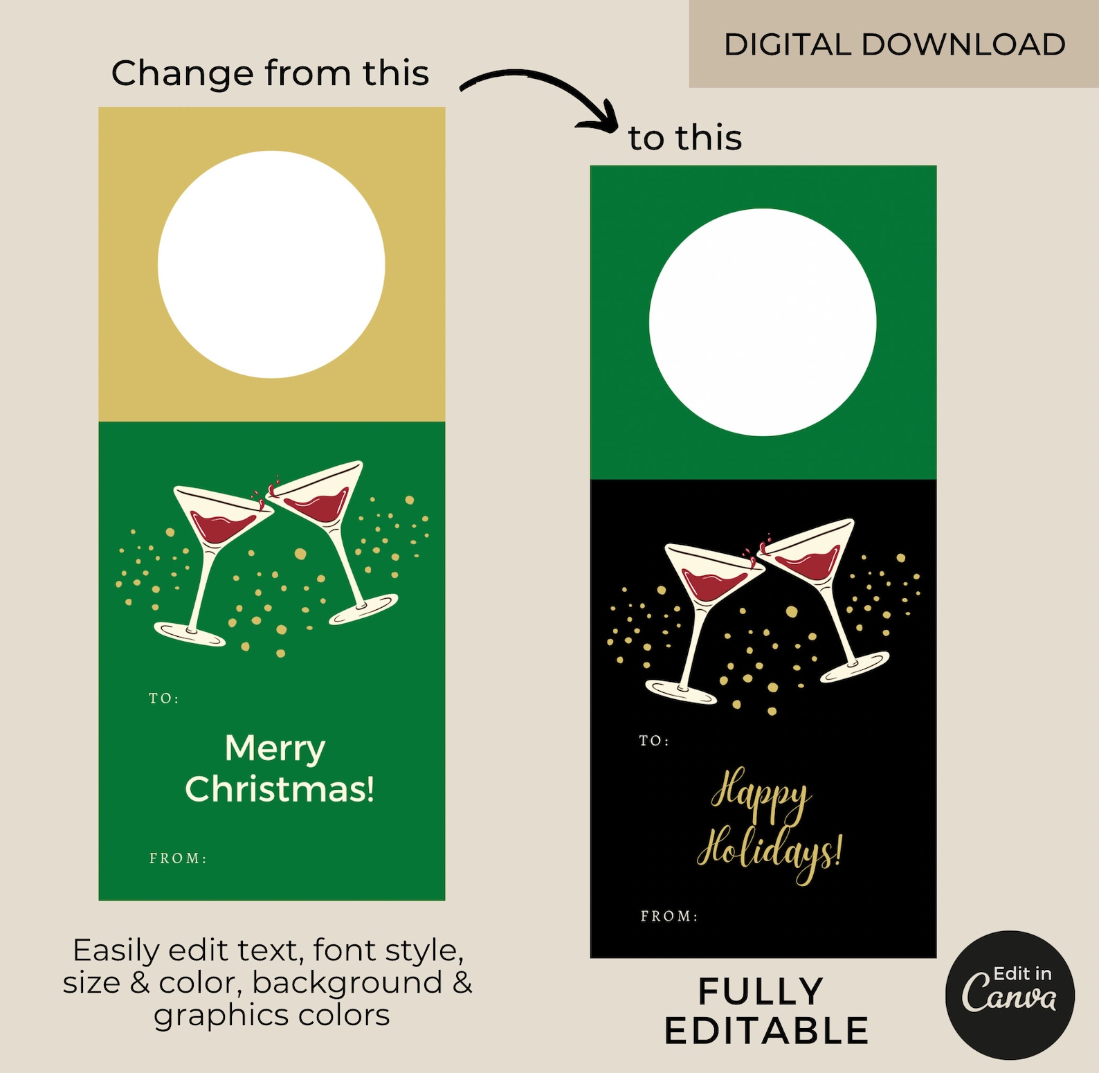 Editable Wine Bottle Hang Tags Template Set Canva Printable - Etsy