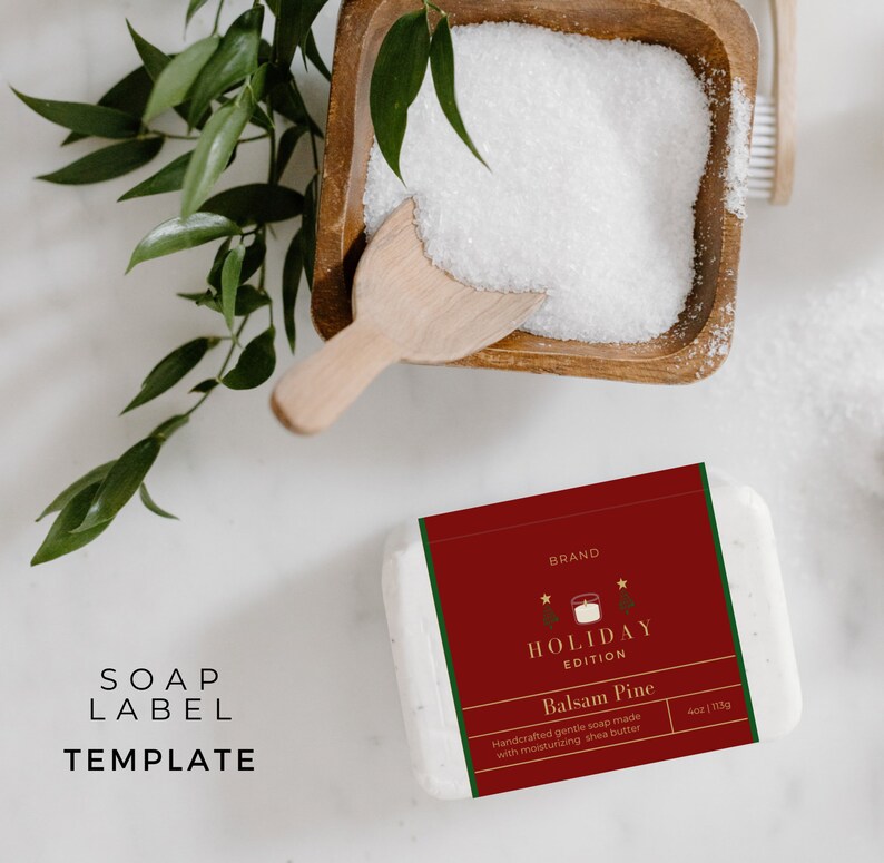 Christmas Soap Labels Template Editable Bar Soap Wrap Labels - Etsy