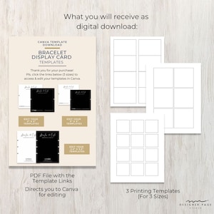 Bracelet Display Card Template Set, Printable Bracelet Cards Logo ...