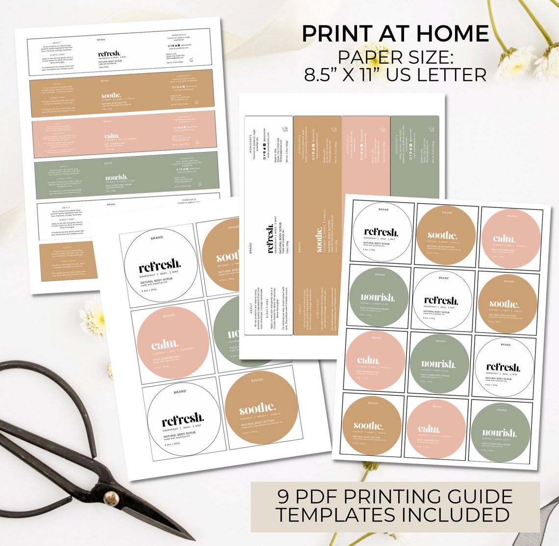 Cosmetic Jar Label Template Canva Editable, Printable Product Label ...