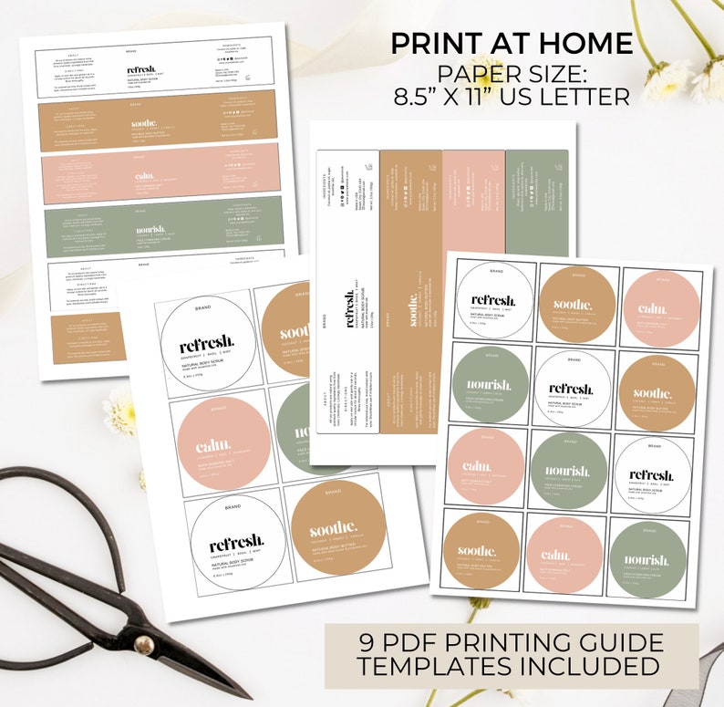 Cosmetic Jar Label Template Canva Editable, Printable Product Label ...