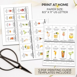 Editable Mocktail Juice Bottle Labels Template Canva, Fresh Fruit Juice ...