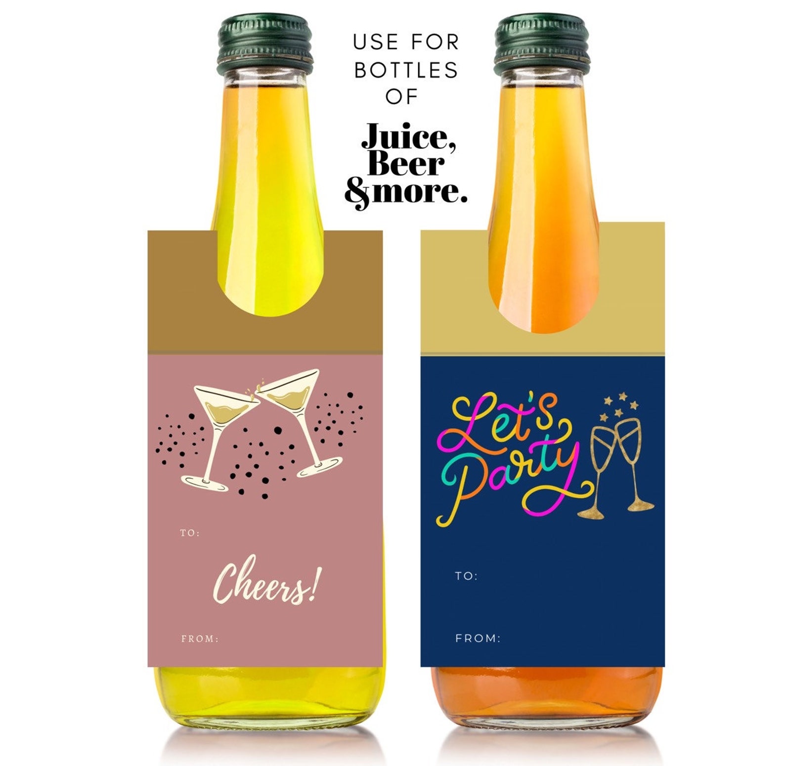 Editable Wine Bottle Hang Tags Canva Templates Set, Printable Champagne ...