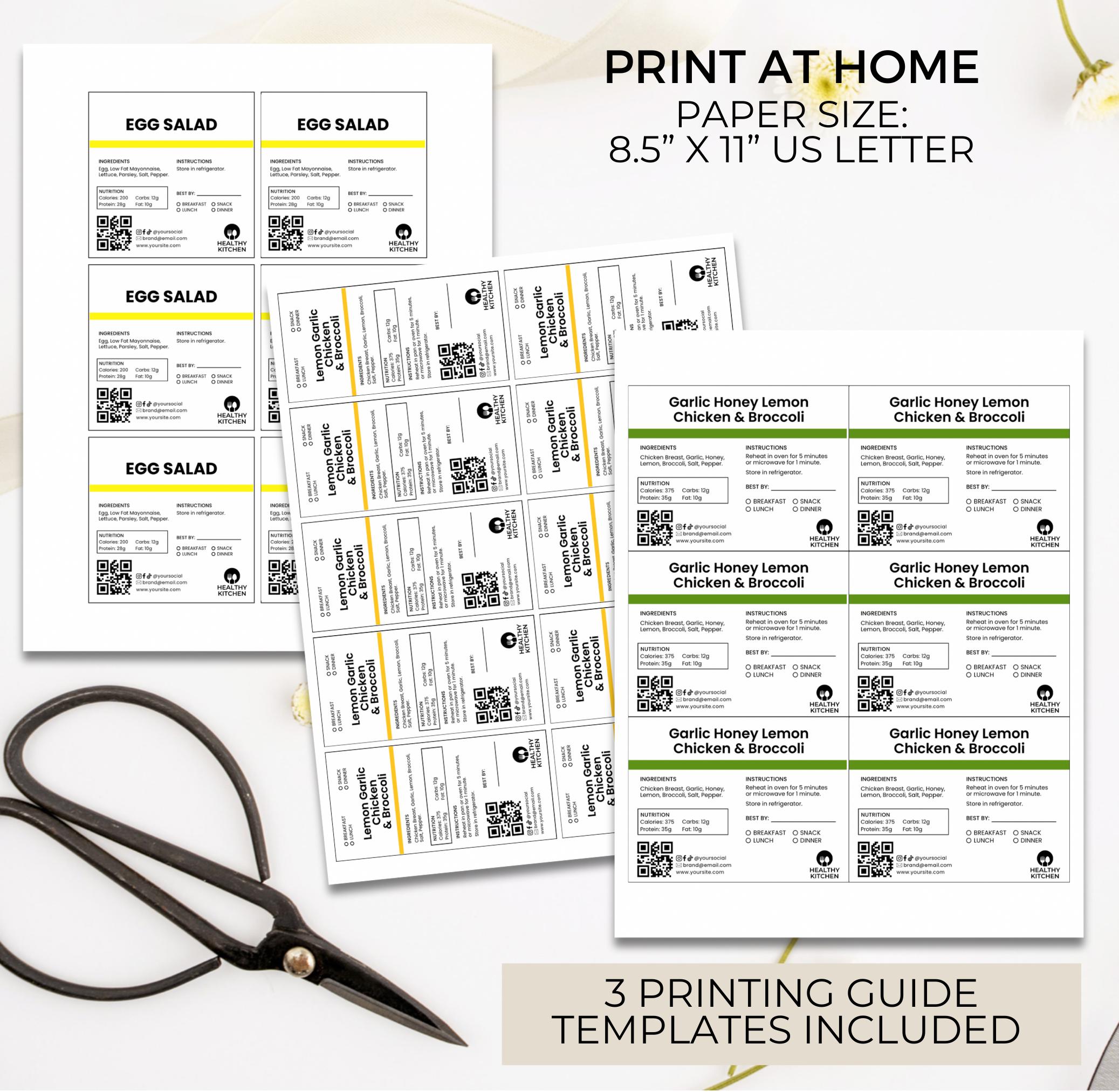 Editable Meal Prep Labels Template Canva, Packed Meals Label Sticker ...