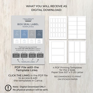 Editable Box Label Sticker Template Canva, Mailer Box Seal Labels ...