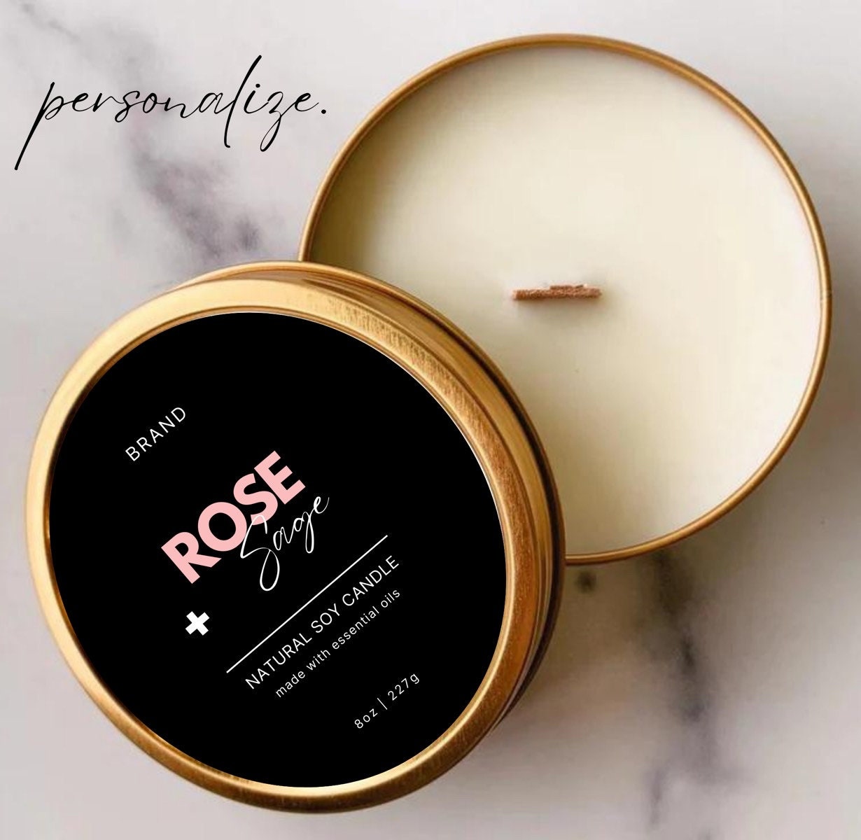 Candle Tin Label Template Editable Modern Candle Labels - Etsy