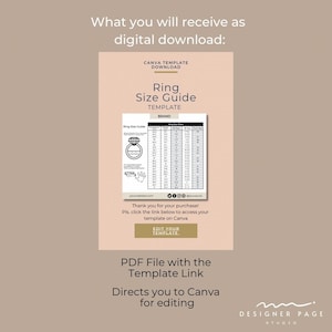 Ring Size Chart Template Editable | Printable Jewelry Accessory Rings ...