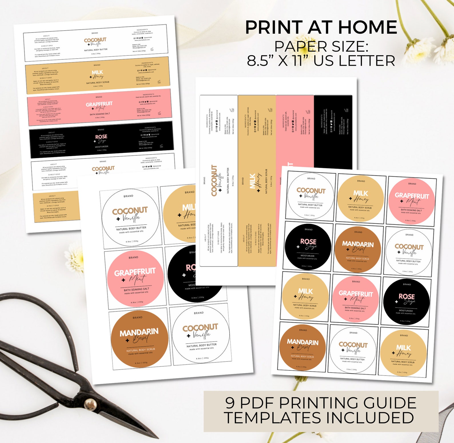 Editable Cosmetic Jar Label Template Canva, Printable Product Label ...