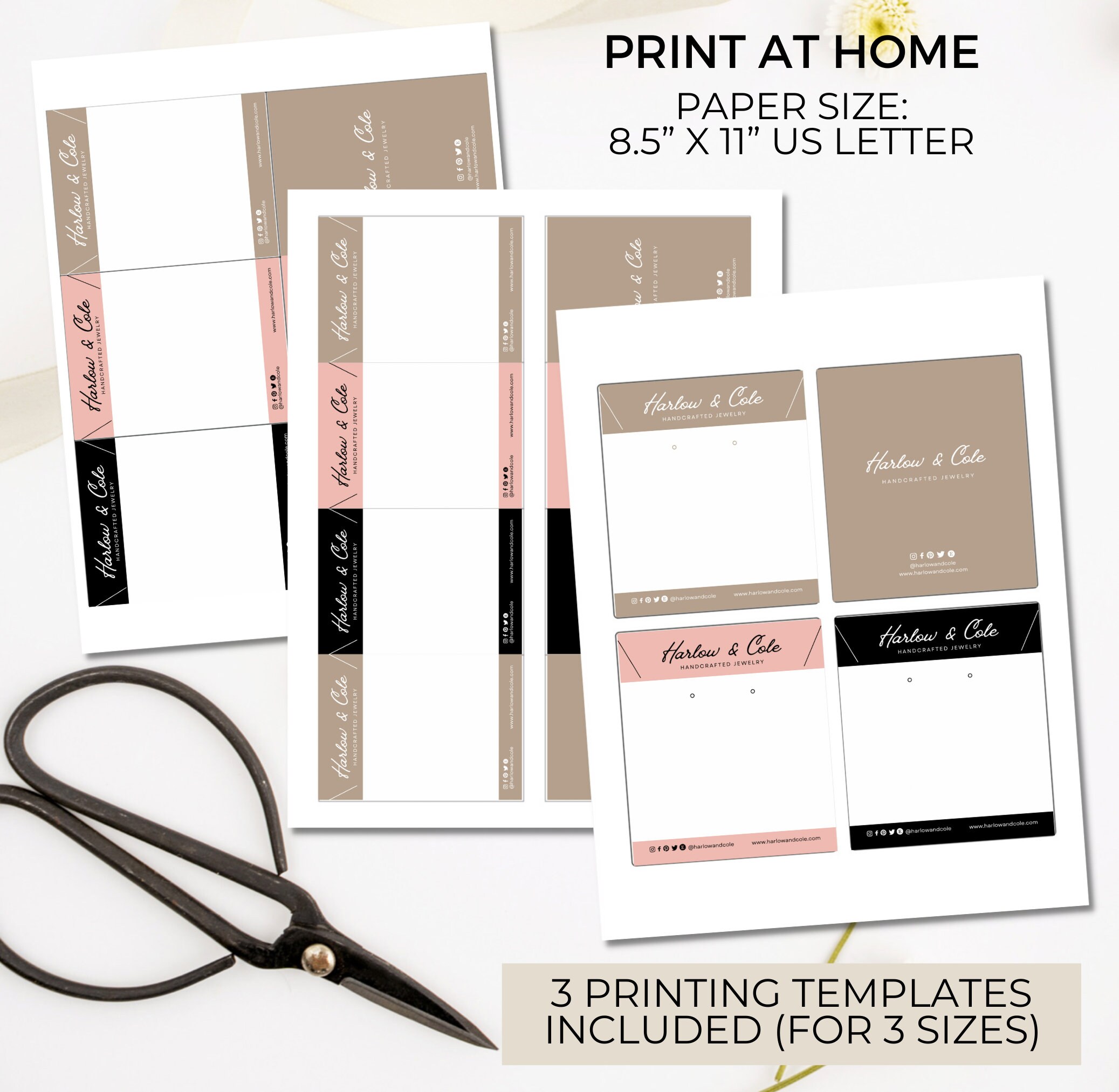 Editable Necklace Display Card Template Canva, Printable Necklace Label ...