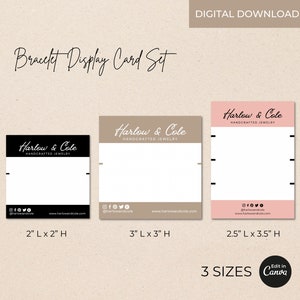 Editable Bracelet Display Card Template Canva, Printable Bracelet Cards ...