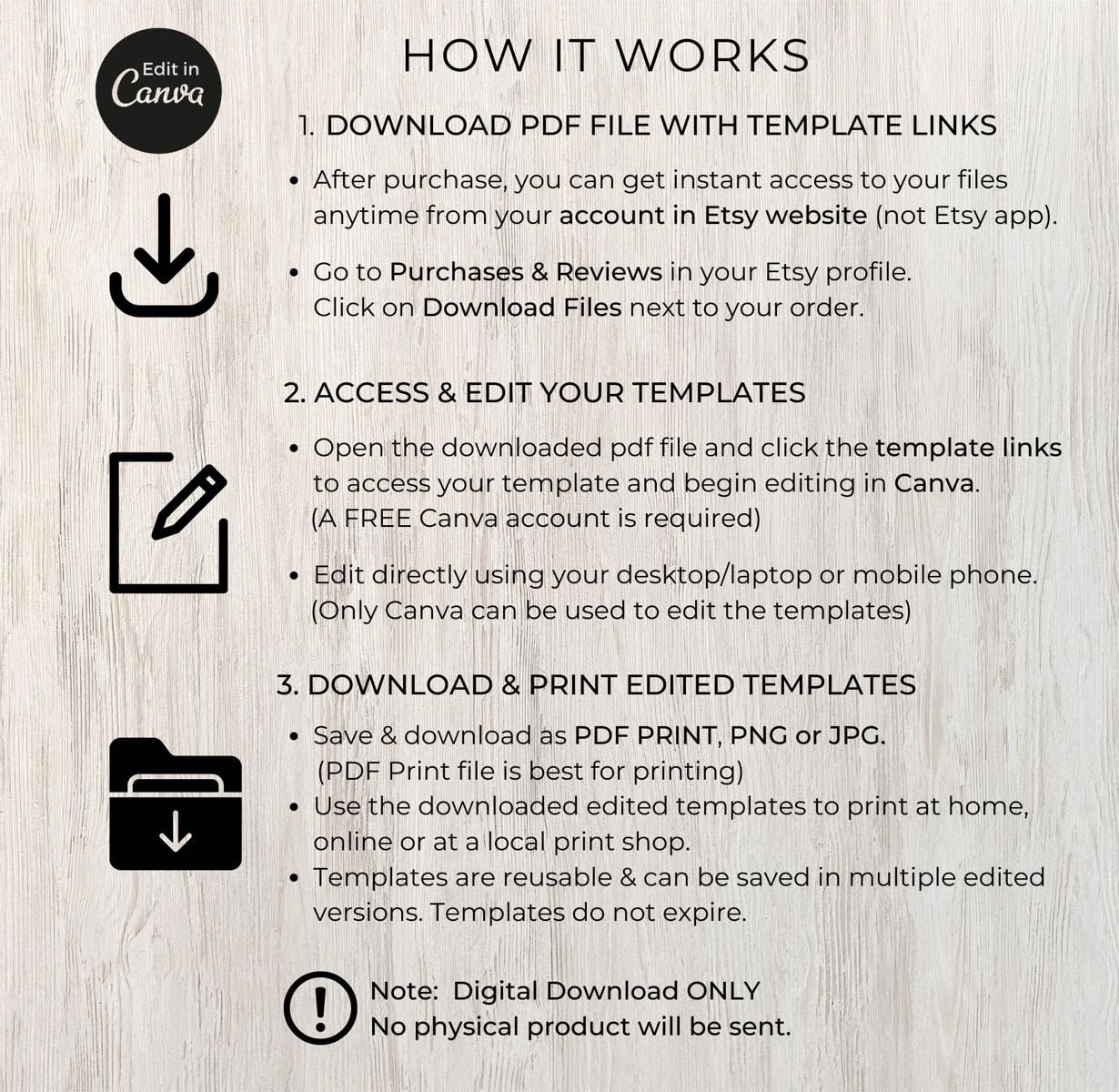 Editable Bracelet Display Card Template Canva Printable - Etsy