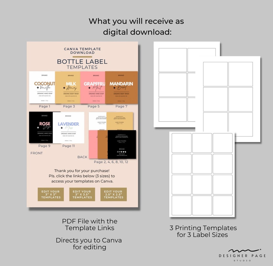 Printable Hand Soap Bottle Labels Template Canva Editable - Etsy