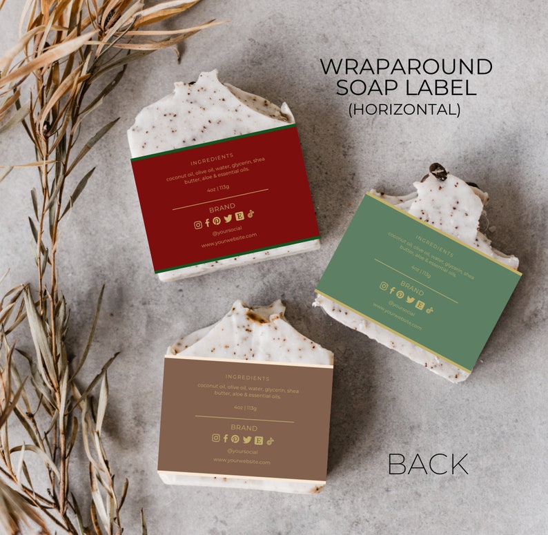 Christmas Soap Labels Template Editable Canva, Holiday Soap Labels ...