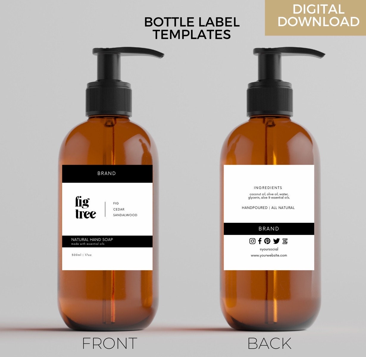 Hand Soap Bottle Labels Template Editable Hand Wash Body - Etsy