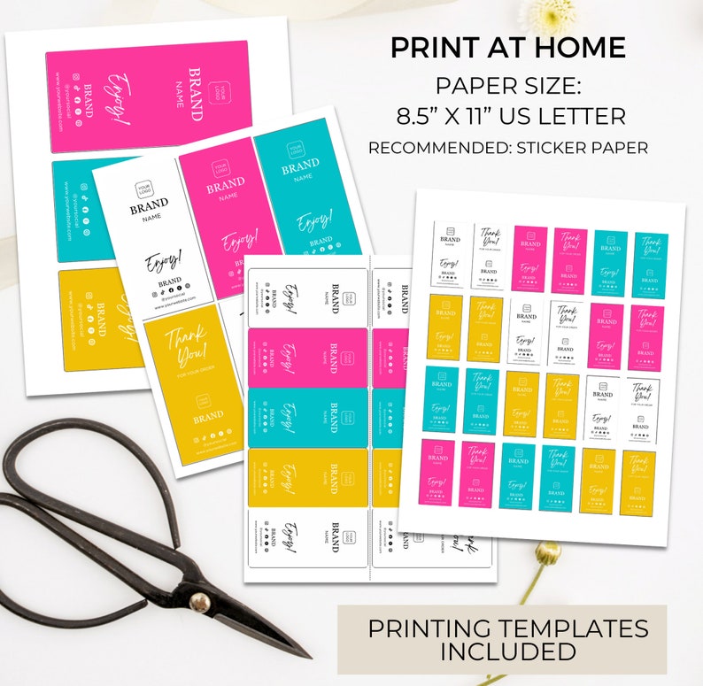 Box Labels Template Editable Canva, Mailer Box Seal Label Stickers ...