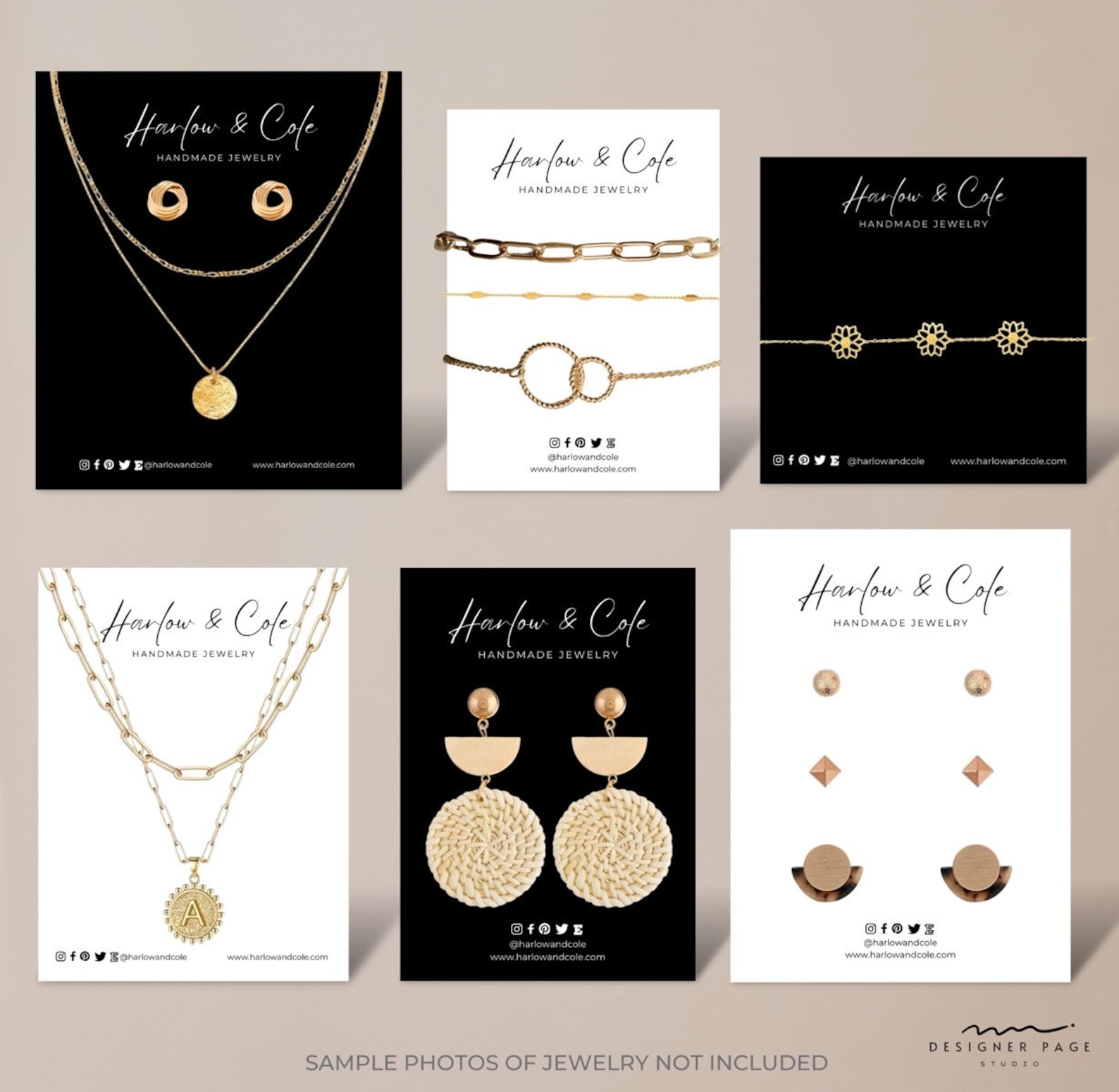 Editable Jewelry Display Card Template Canva, Printable Earrings ...