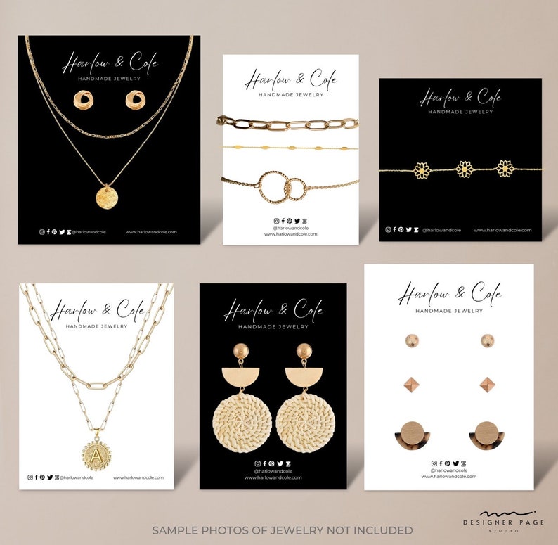 Editable Jewelry Display Card Template Canva, Printable Earrings ...