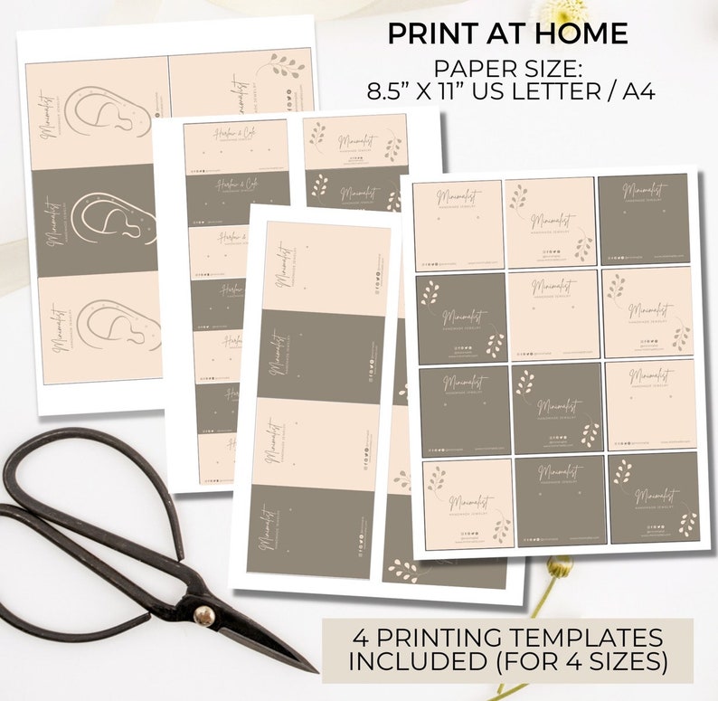 Editable Earrings Display Card Template Canva, Printable Earrings Label ...