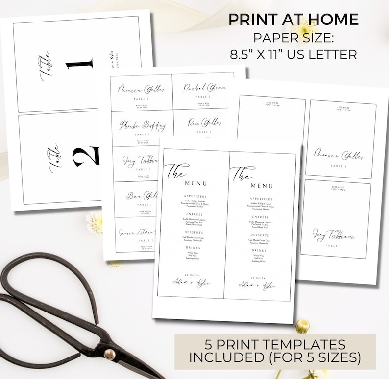 Editable Wedding Menu Card Template Canva Printable Wedding - Etsy