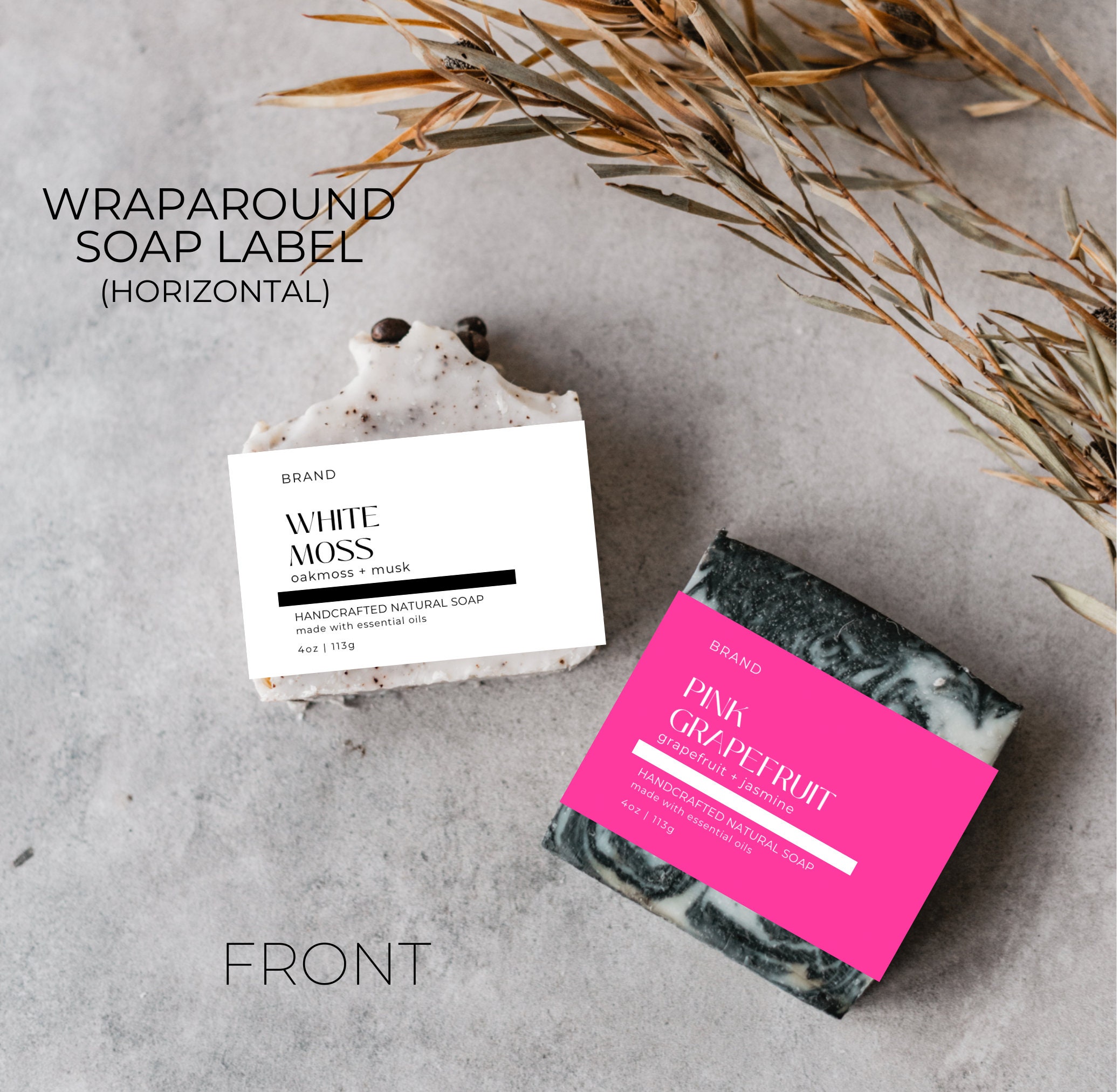 Editable Bar Soap Labels Template Canva, Soap Sleeve Labels Printable ...