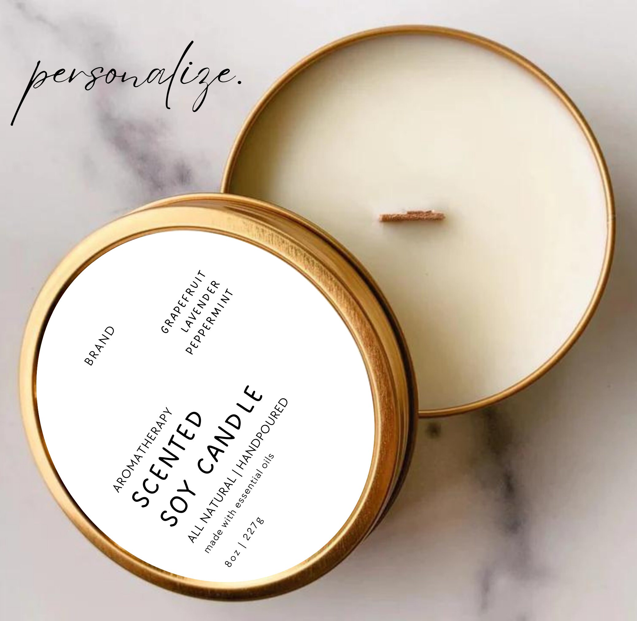 Editable Candle Tin Labels Template Canva, Candle Round Labels, Modern ...