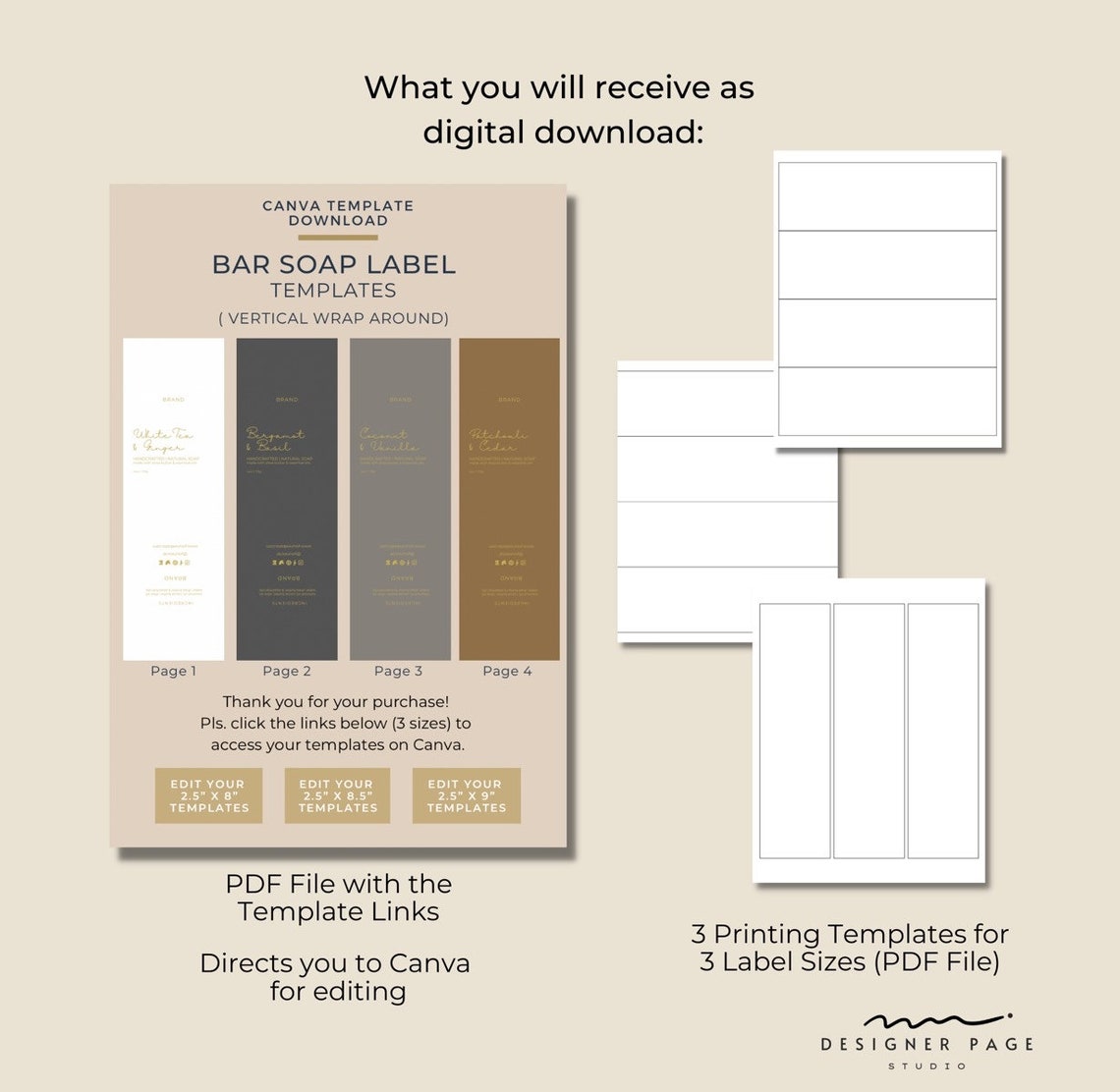 Bar Soap Labels Template Editable Modern Soap Label Stickers - Etsy