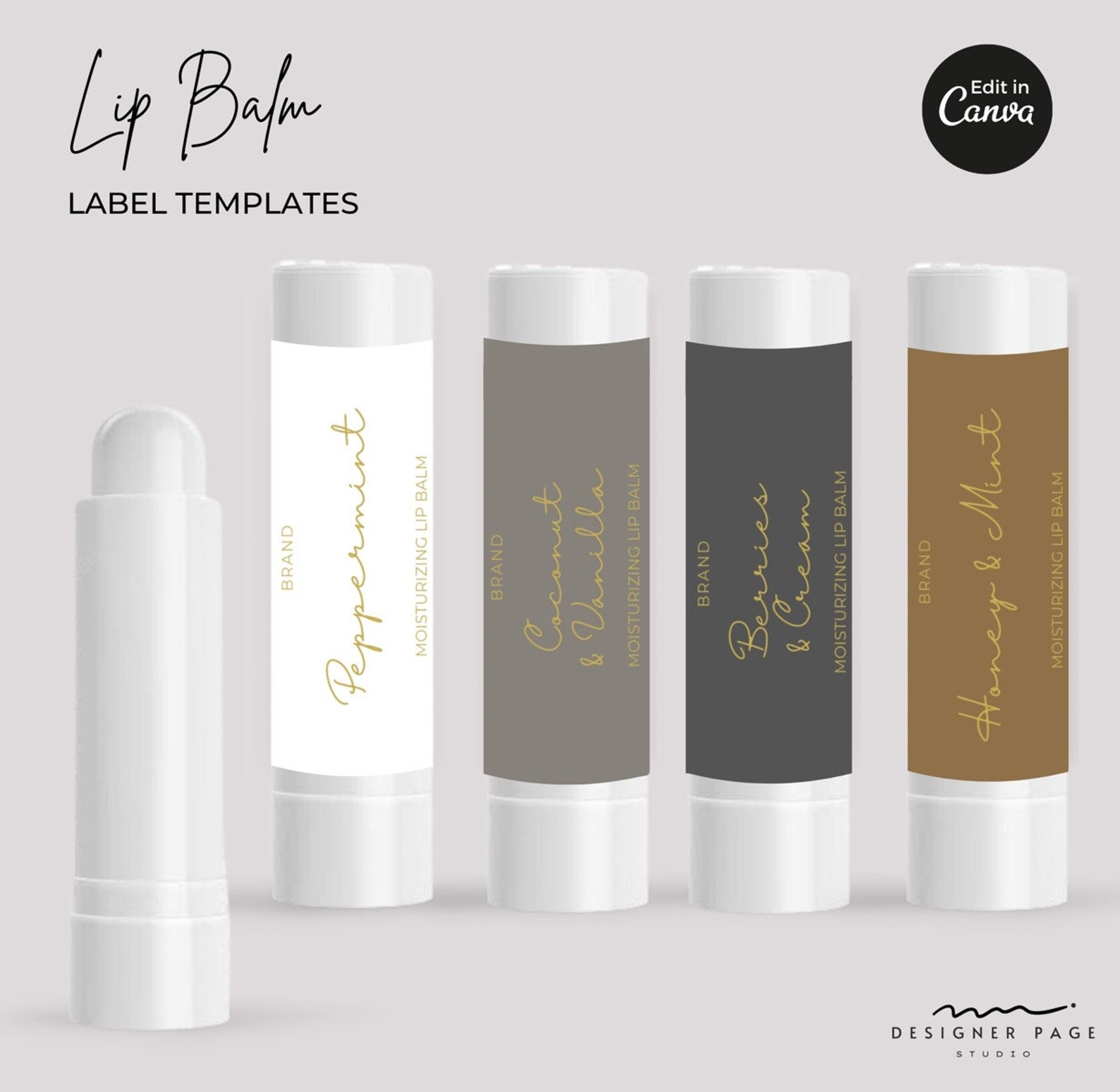 Lip Balm Label Template Canva, Printable Lipbalm Labels Stickers ...