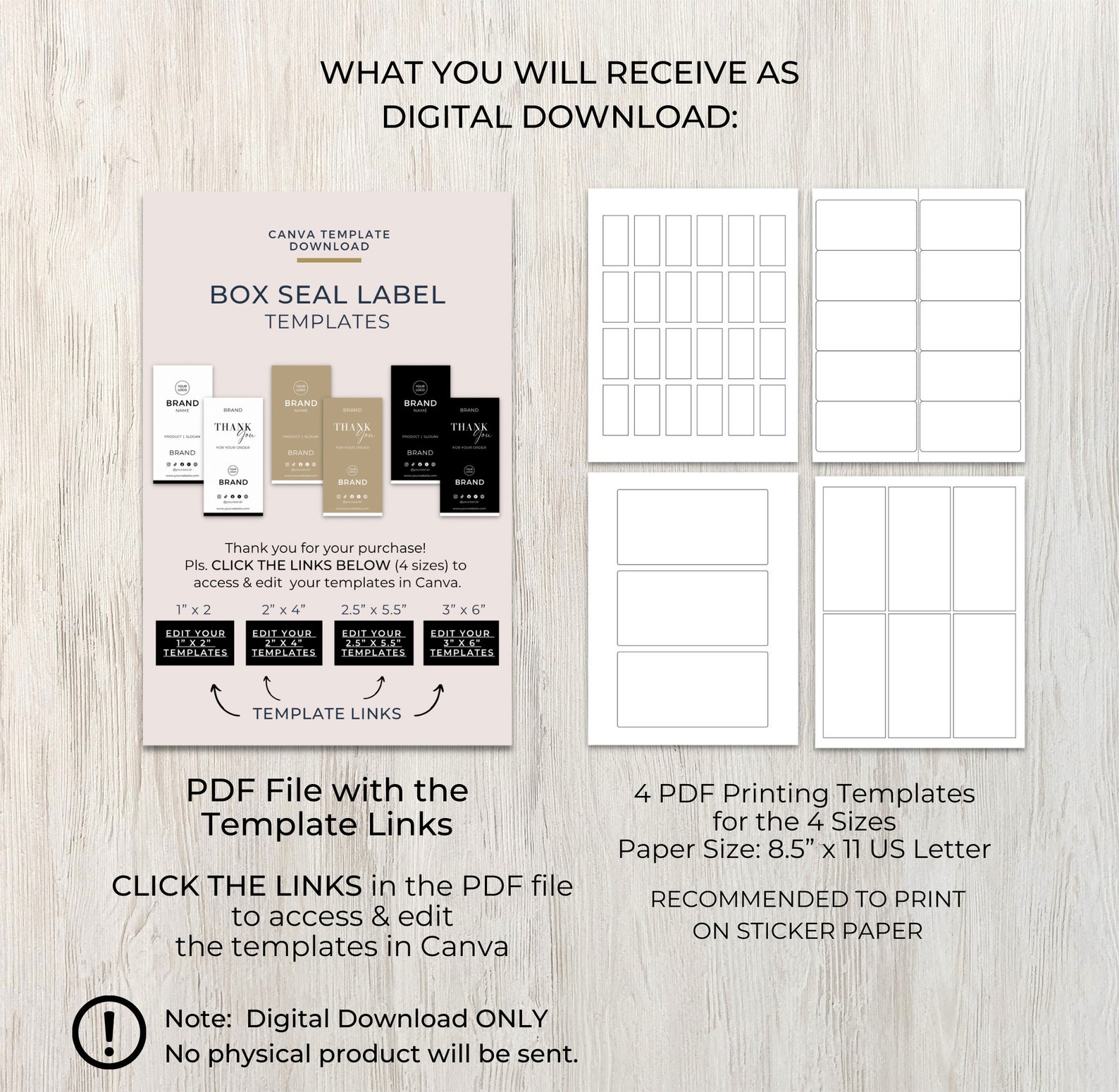 Box Seal Labels Template Editable Canva, Mailer Box Label Stickers ...