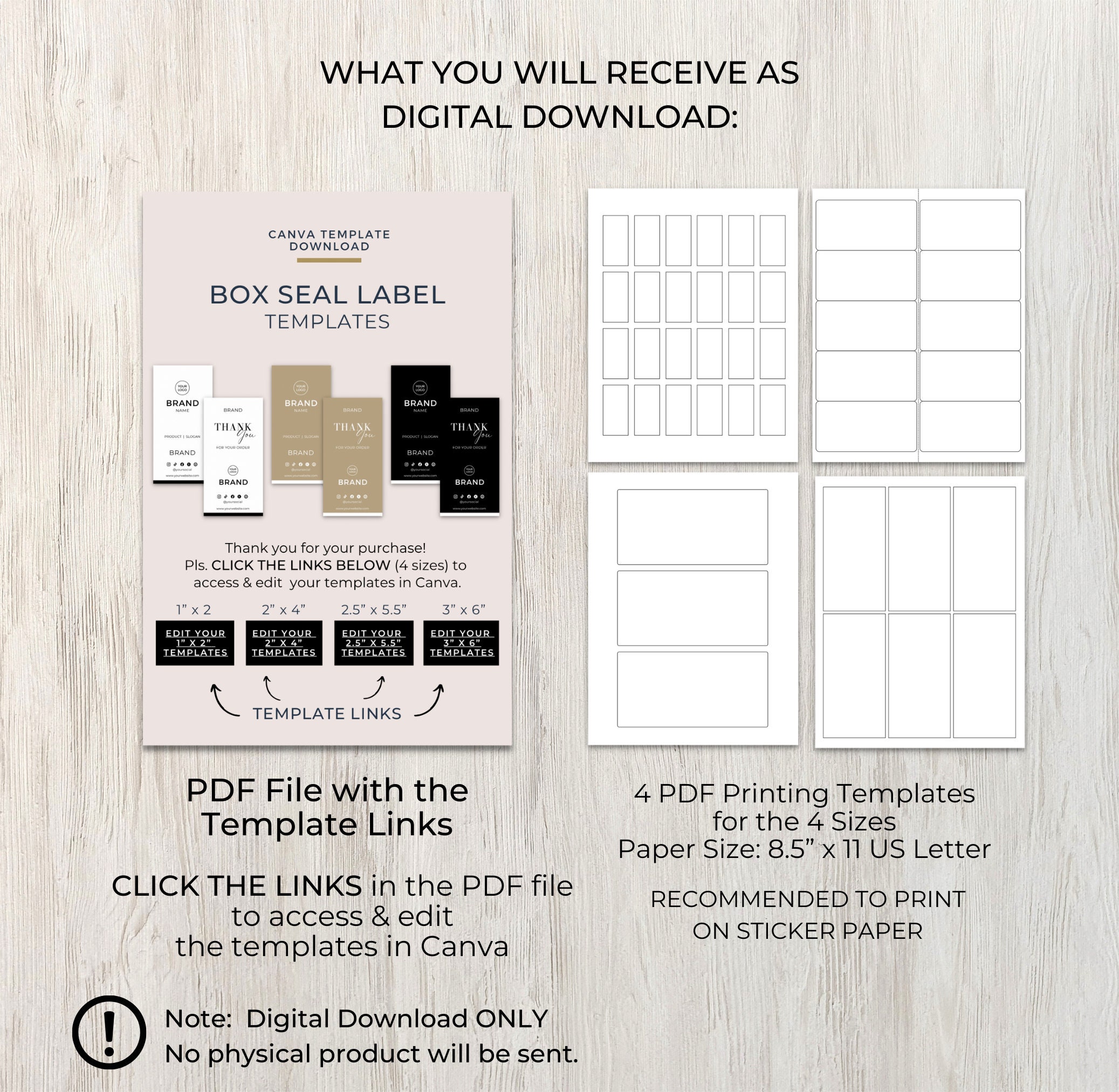 Box Seal Labels Template Editable Canva, Mailer Box Label Stickers ...