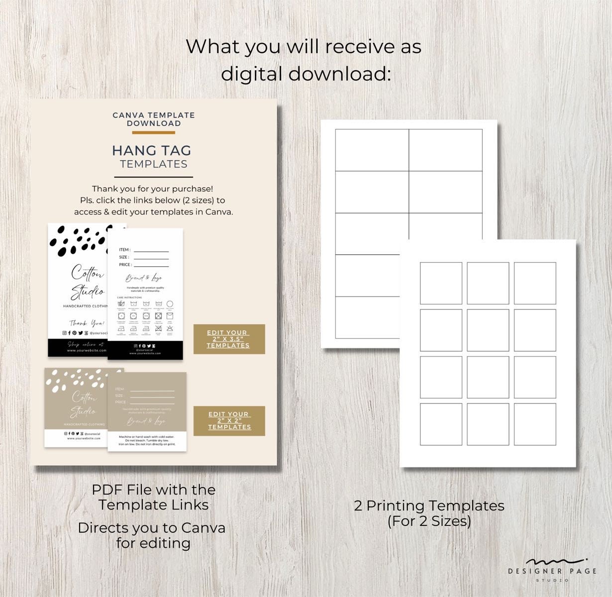 Printable Clothes Label Tags Template Canva Editable Clothing - Etsy