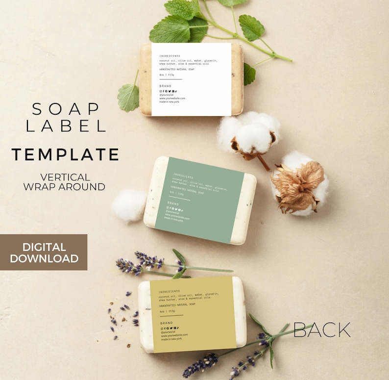 Editable Soap Label Template Canva, Bar Soap Labels Printable, Soap ...