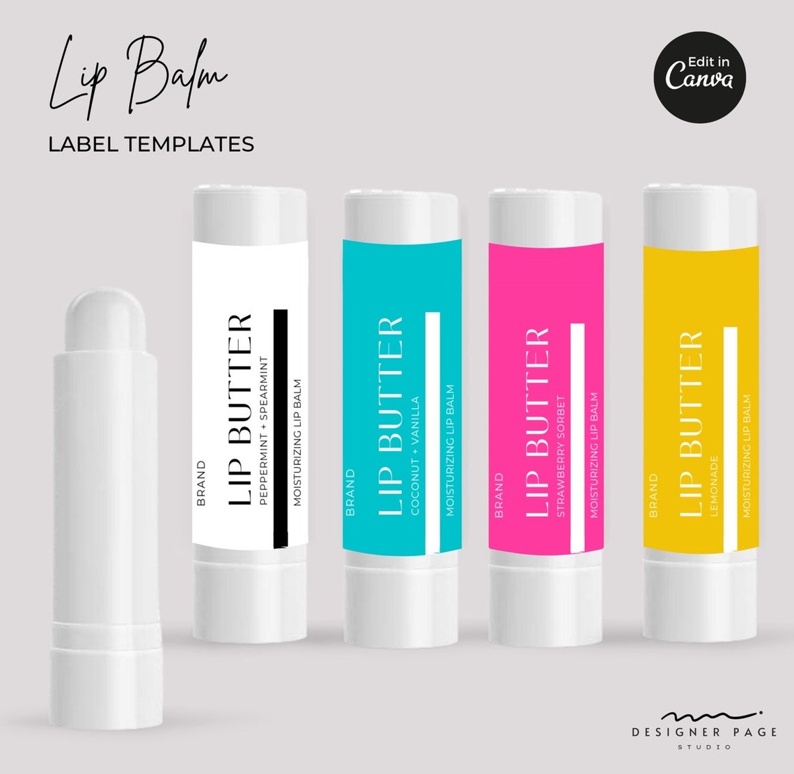 Editable Lipbalm Template Canva, Lip Balm Label Template, Printable Lip ...