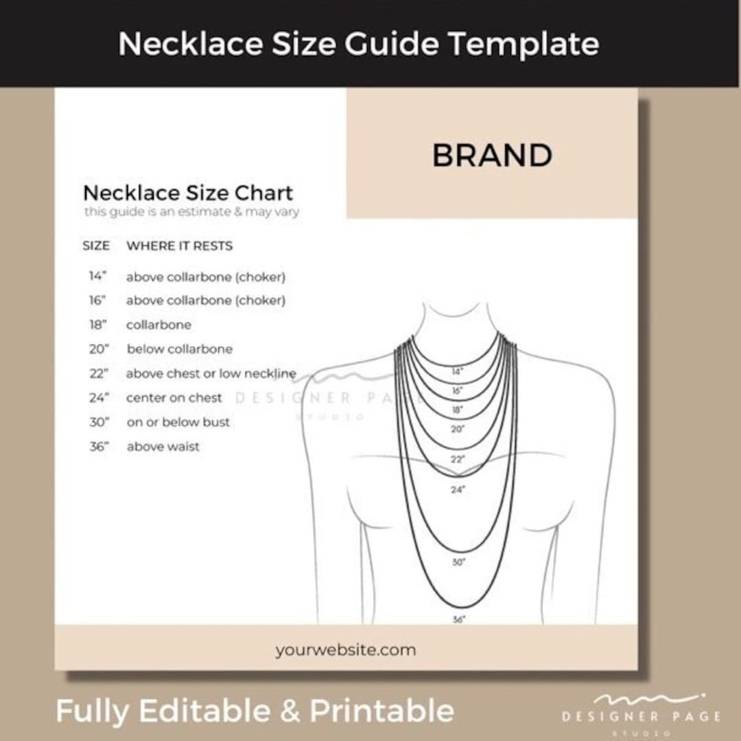 Editable Necklace Size Chart Template Printable Necklace - Etsy