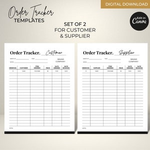 Editable Order Form Template Canva, Printable Customer Sales Invoice ...