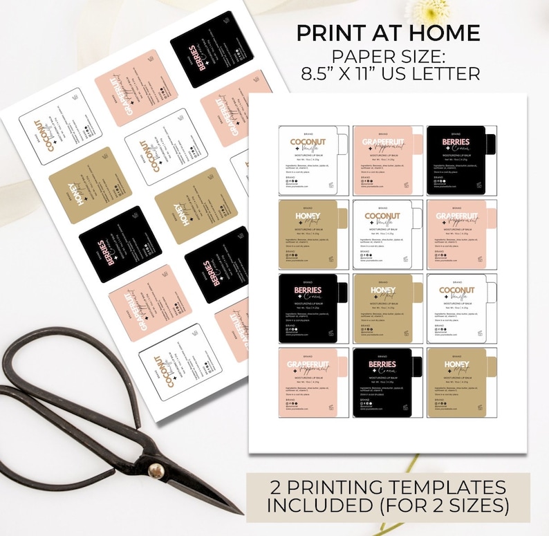 Editable Lip Balm Labels Template Canva, Printable Lipbalm Tube Label ...