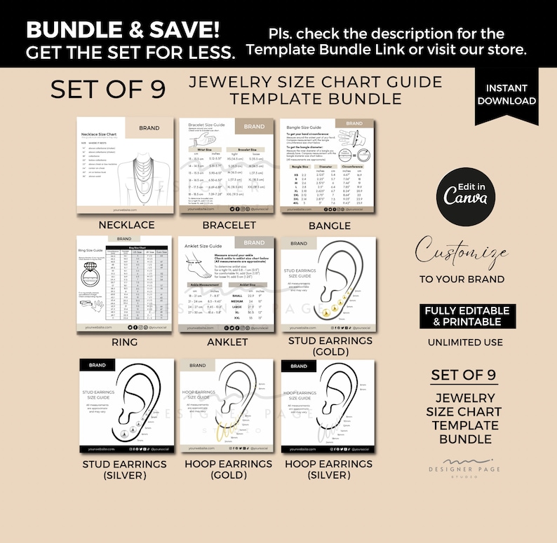 Editable Ear Piercing Chart Template Canva, Printable Ear Piercings ...