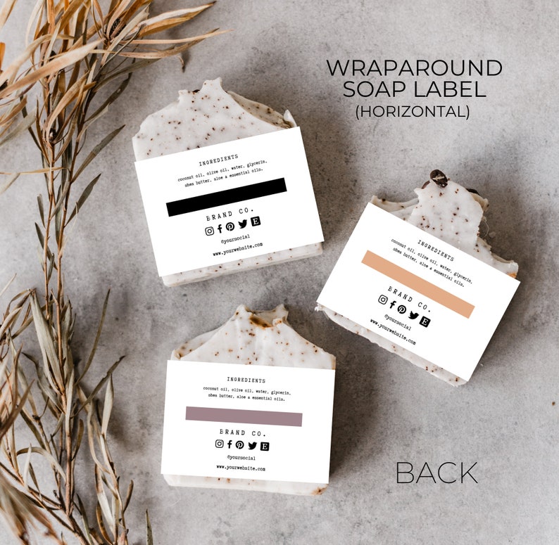 Minimalist Bar Soap Label Template Canva Editable Wraparound - Etsy