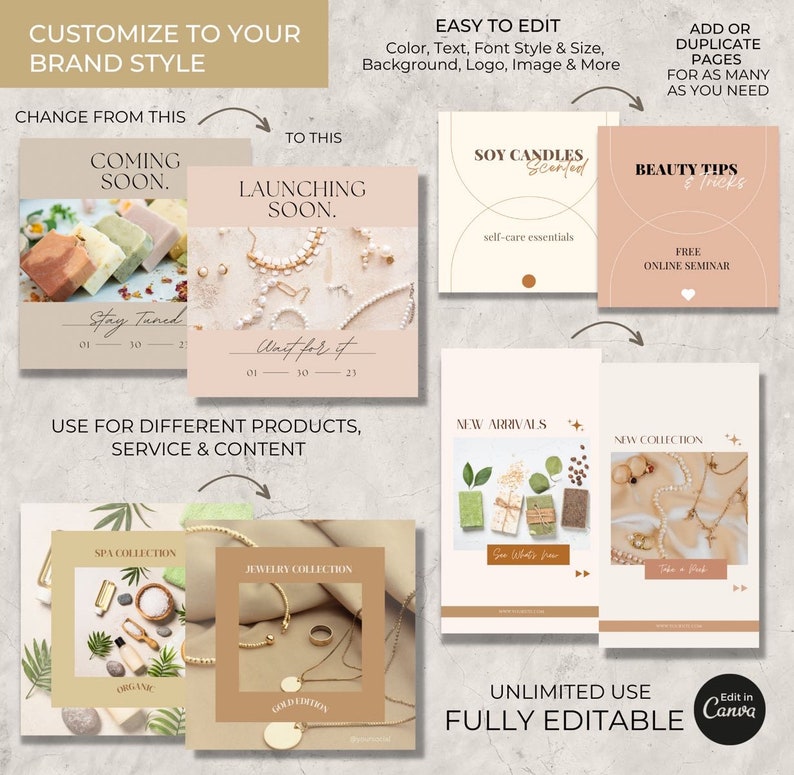 Editable Instagram Templates for Business Product, Instagram Post ...