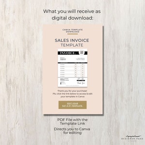 Editable Printable Sales Invoice Template Canva, Editable Payment Forms ...