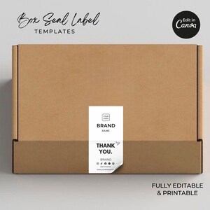 Editable Box Seal Labels Template Canva, Custom Mailer Box Label ...