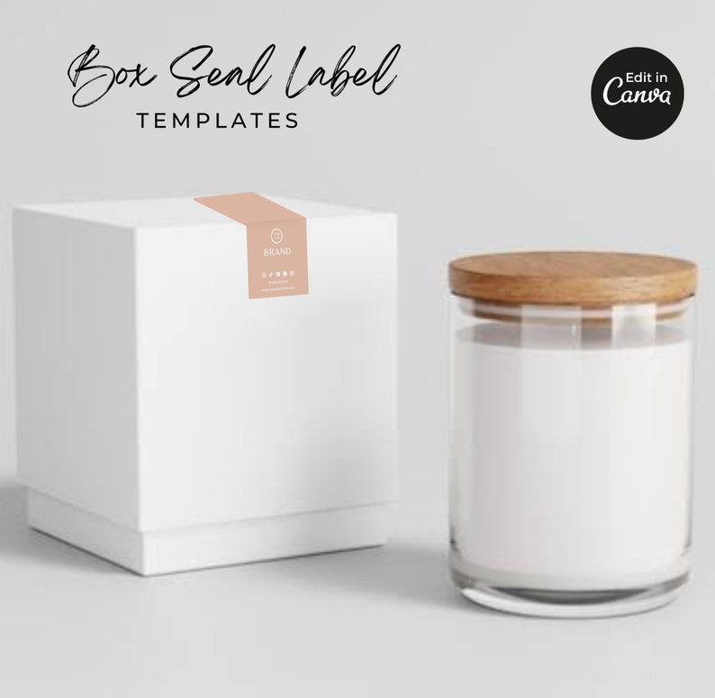 Editable Box Labels Template Canva, Mailer Box Seal Label Sticker ...