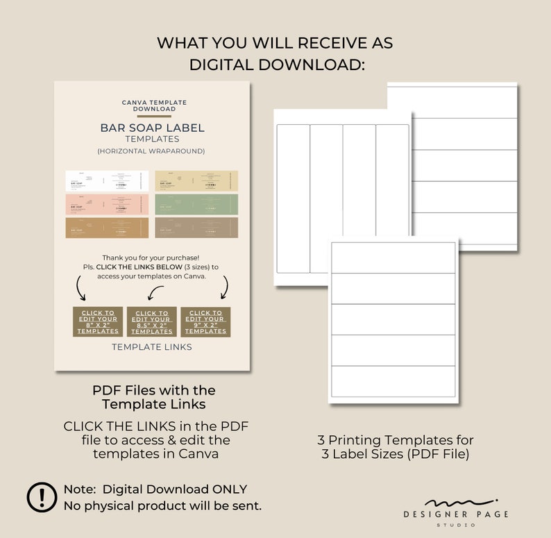 Editable Bar Soap Label Template Canva, Soap Labels Printable, Soap ...