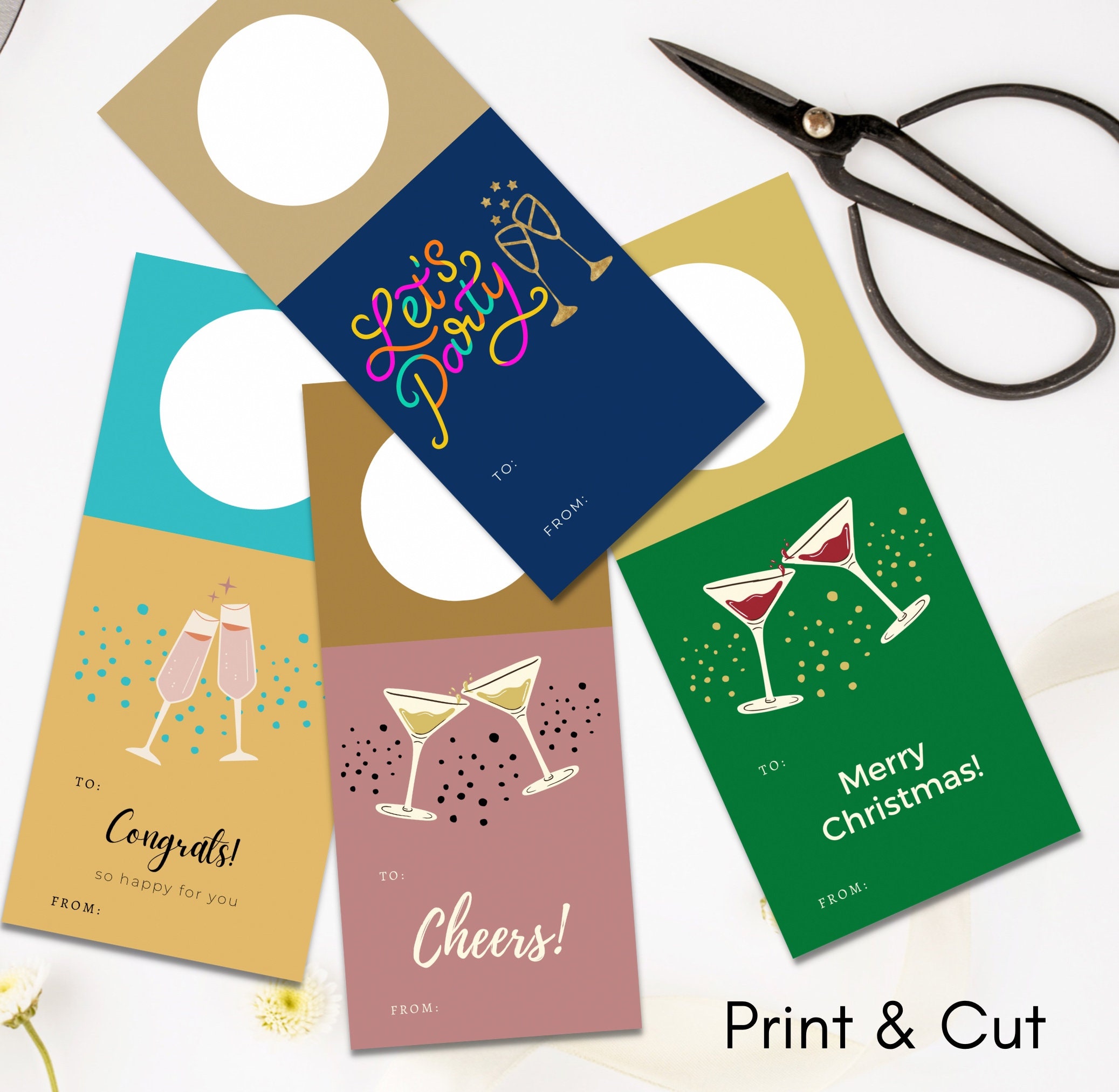 Editable Wine Bottle Hang Tags Template Set Canva Printable - Etsy