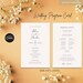 Editable Modern Wedding Program Card Template Canva, Printable Wedding ...