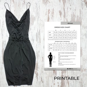 Editable Dress Size Chart Template Canva, Womens Dress Sizes Guide ...