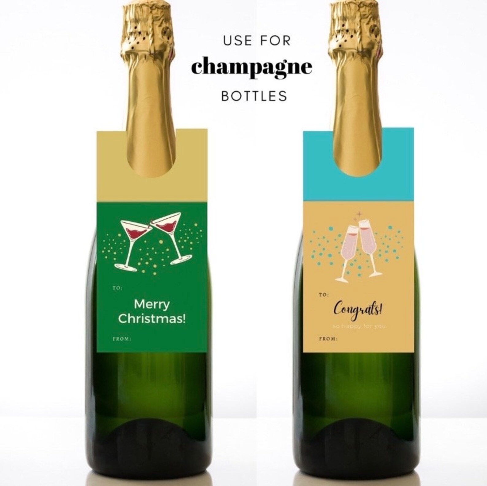 Editable Wine Bottle Hang Tags Template Set Canva, Printable Champagne ...