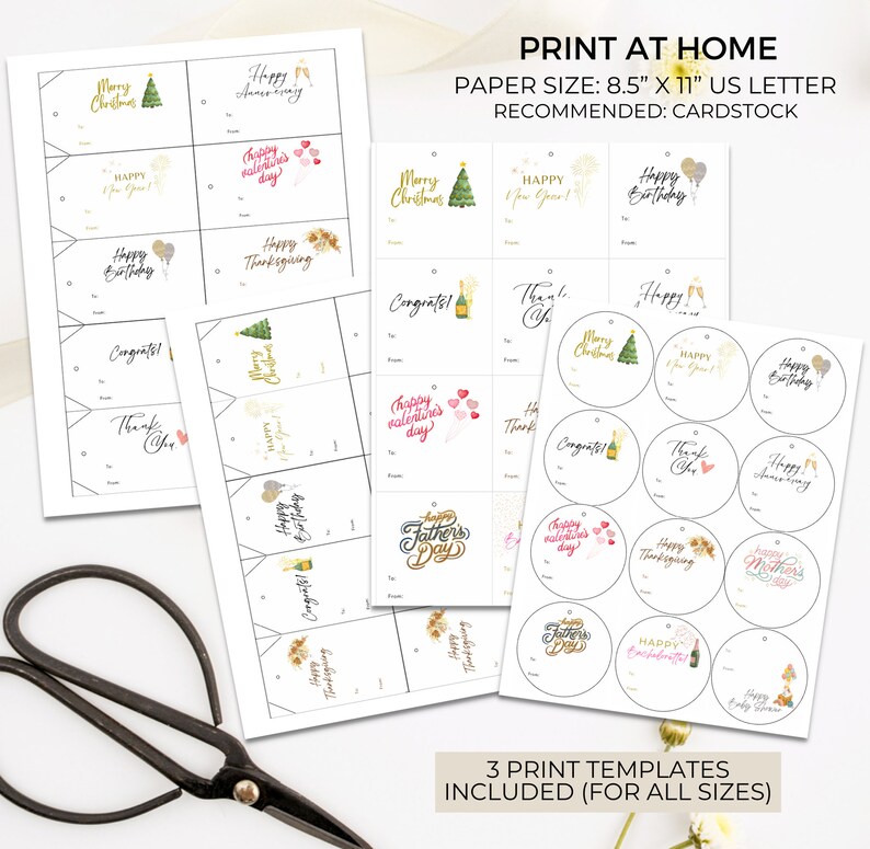 Editable Gift Tags Template Canva, Printable Favors Tag Set, Custom ...